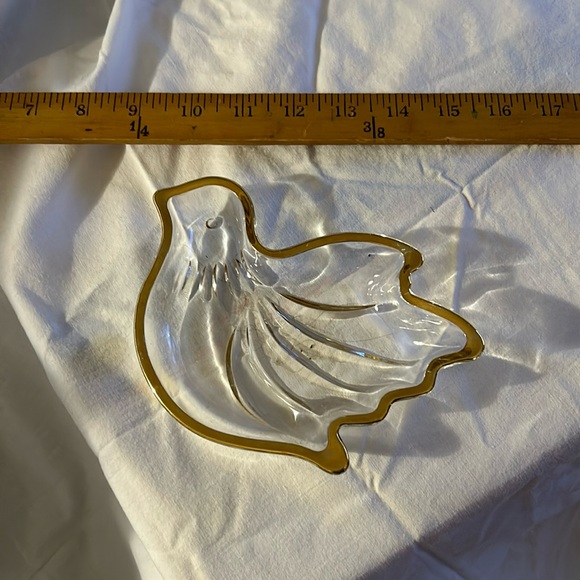 Dining | Clear Dove Trinket Dish With Gold Look Trim Around Dish And ...